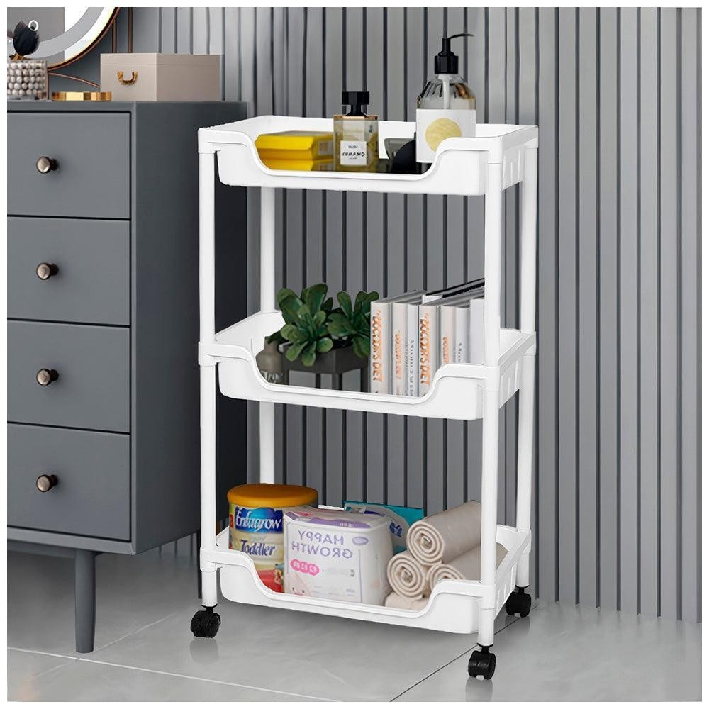 Cumpara Etajera mobila cu roti, 3 rafturi, Capacitate 15 Kg la pretul ...