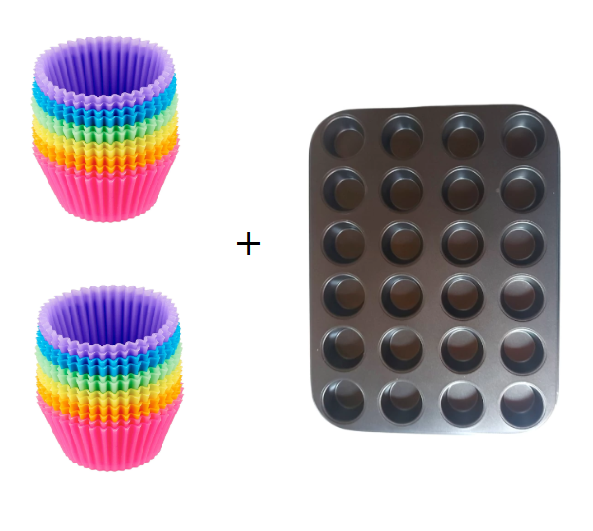 Cumpara 1 + 1 CADOU - Set 24 forme de copt pentru briose, Reutilizabile ...